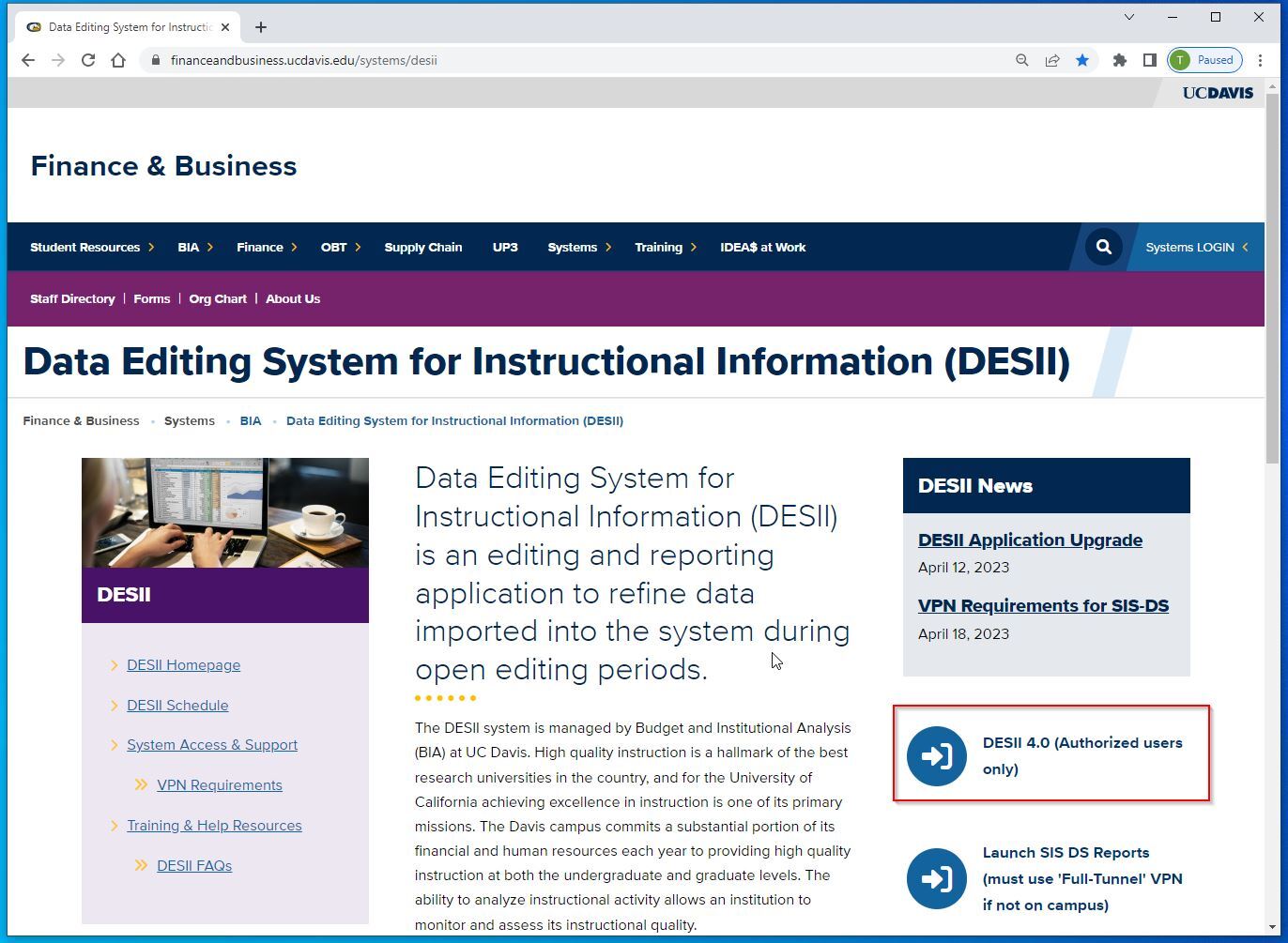 Connecting to DESII 4.0 Cold Fusion - ServiceHub